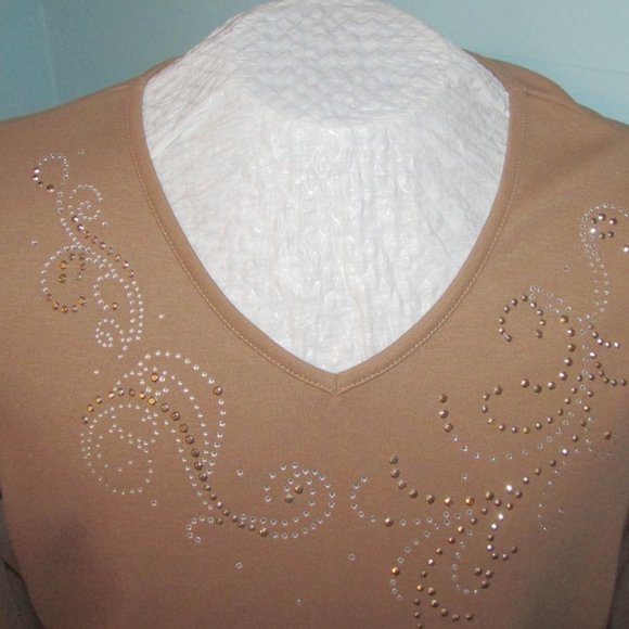 CRACKER FACTORY | Tops | Cracker Factory X Lovely Tan Sequined Top 34 ...